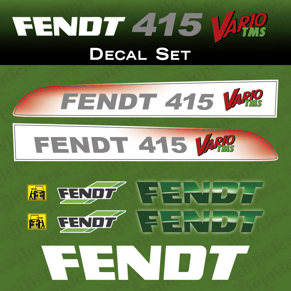 Stickers en emblemen Fendt: Typenschild Fendt 415 Vario TMS