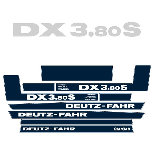 Decals and Emblems Deutz: Stickerset Deutz Fahr DX 3.80S